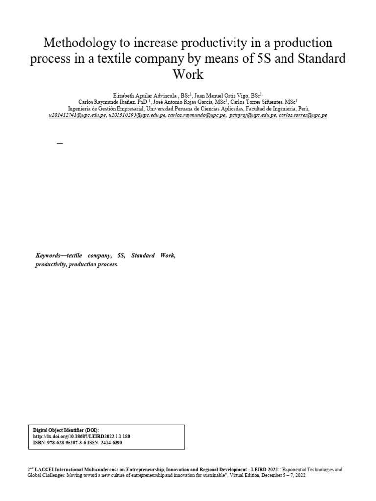 E4-P4 - Metodología para Incrementar La Productividad en Un Proceso de ... E4-P4 - Metodología para Incrementar La Productividad en Un Proceso de ...