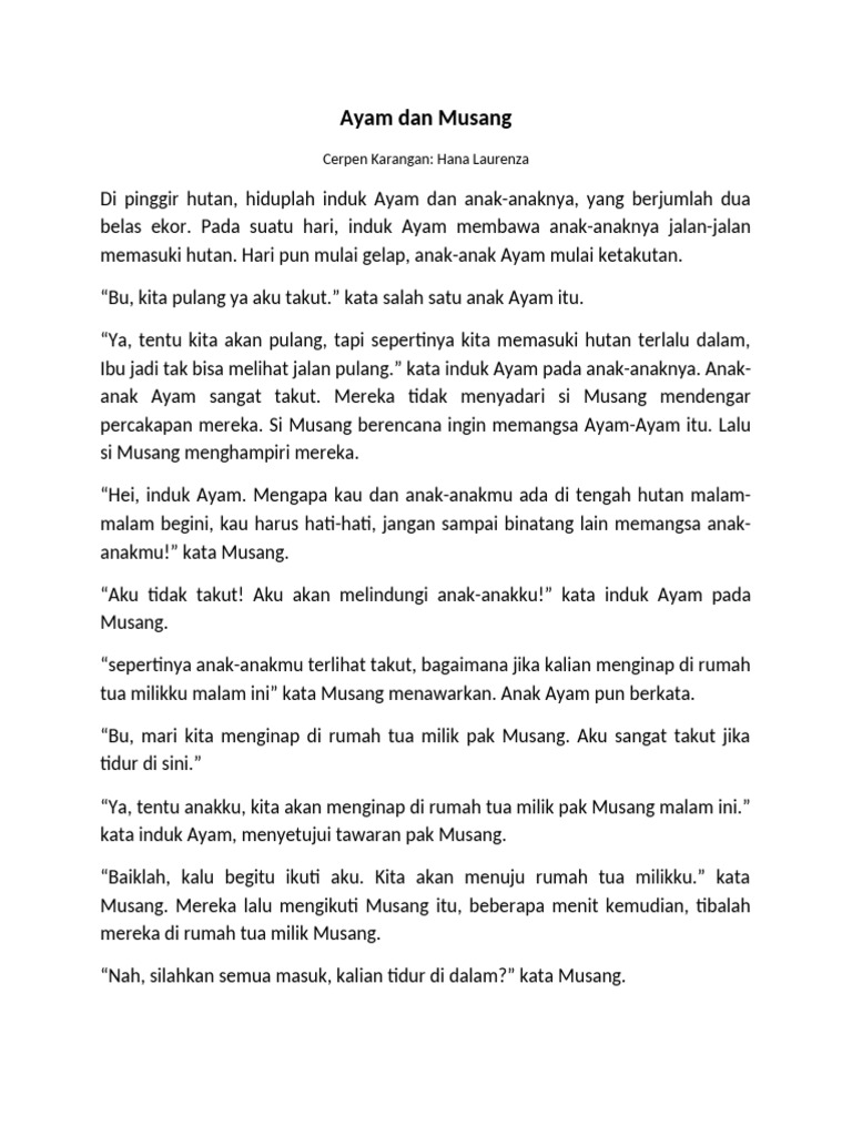 Teks Fabel Lomba Bercerita MTSN1-WPS Office | PDF