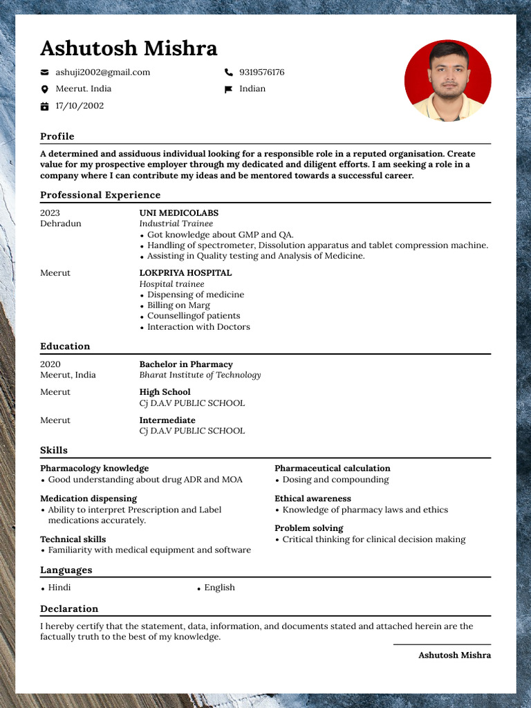 Ashutosh Mishra: Profile | PDF