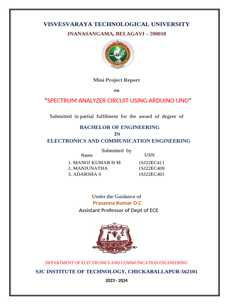 Spectrum Analyzer Using Uno | PDF