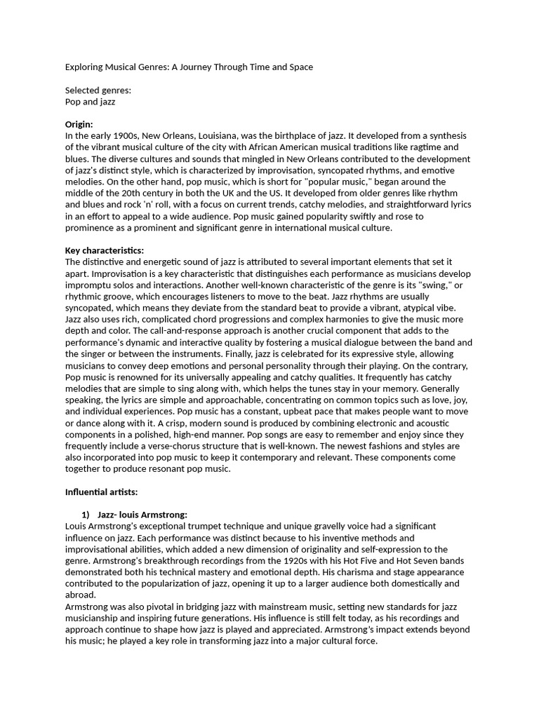 Exploring Musical Genres - SA | PDF