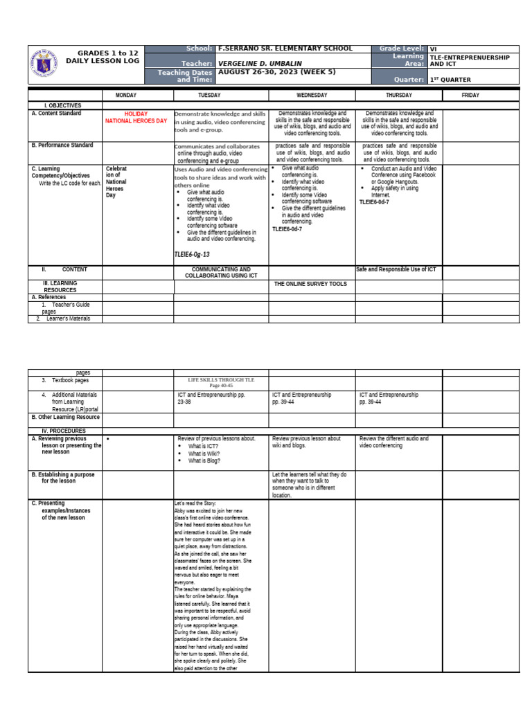 DLL-ICT Week 5 | PDF