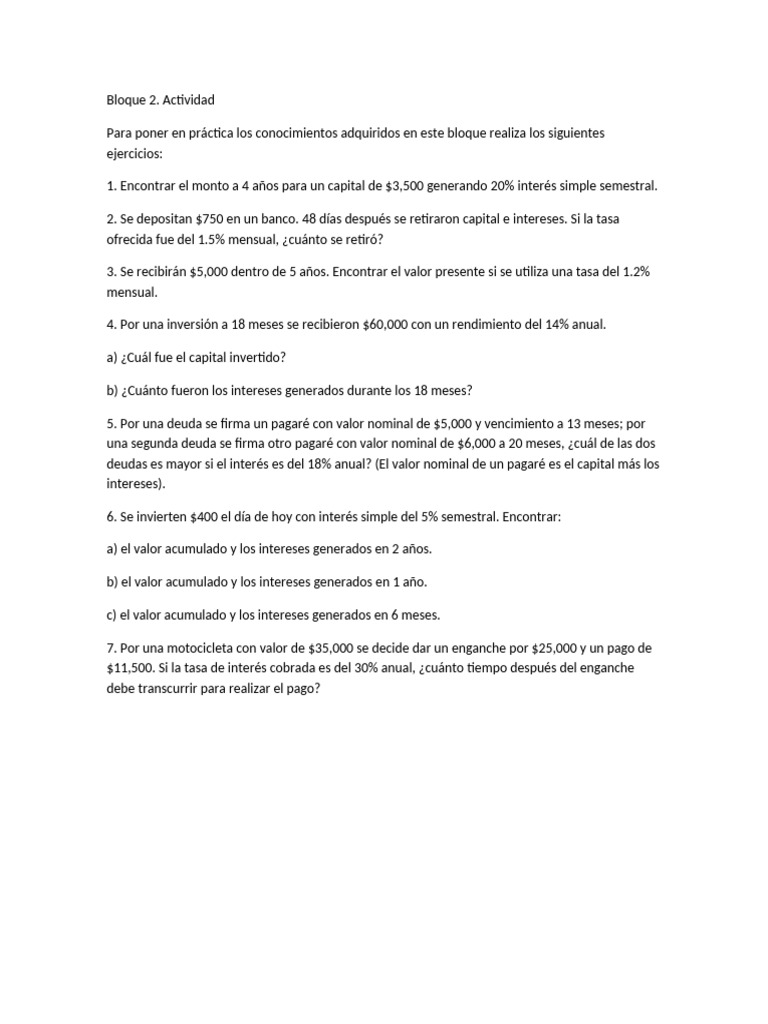 Bloque 2 Actividades | PDF