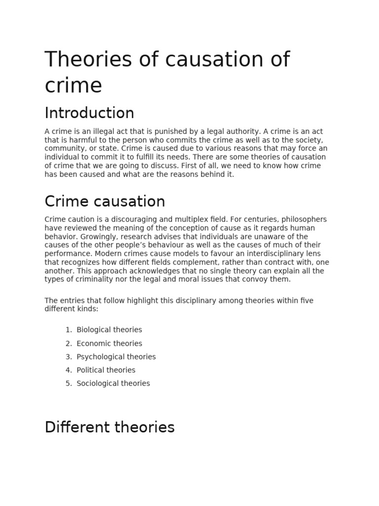 Foundations of Crime Causation | PDF