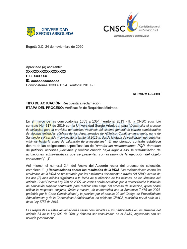 Modelo de Respuesta Rec - VRMT - II Edu-Exp Con Vobo | PDF