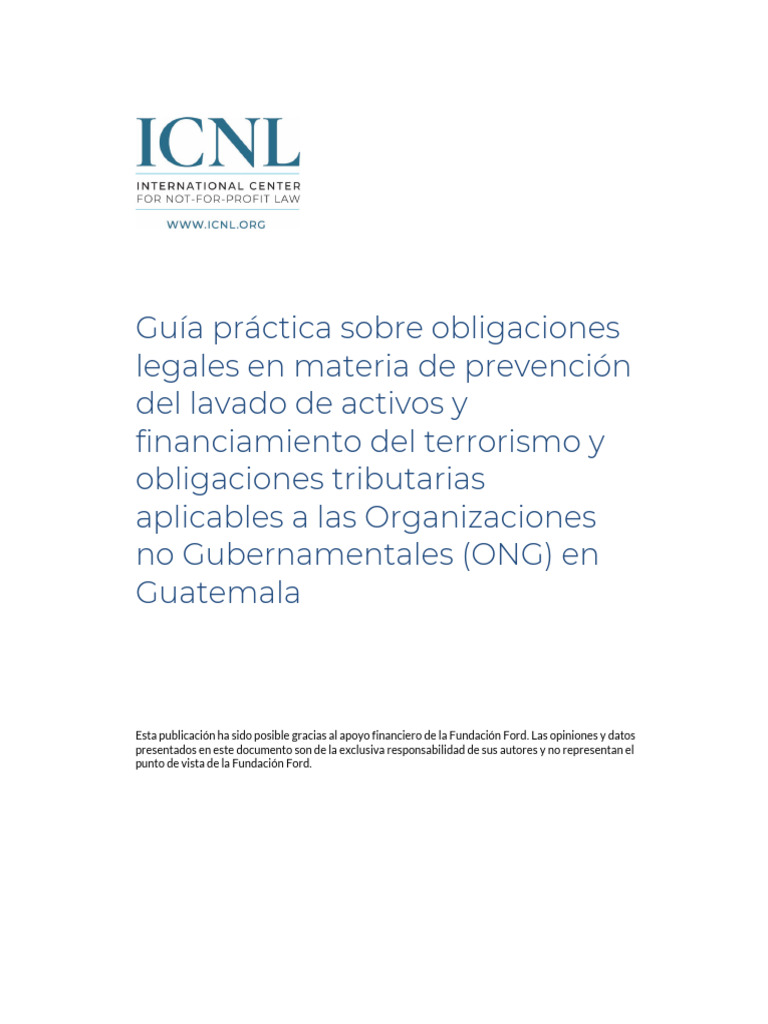 Guatemala Guia Normas ALD CFT y Obligaciones Tributarias | PDF