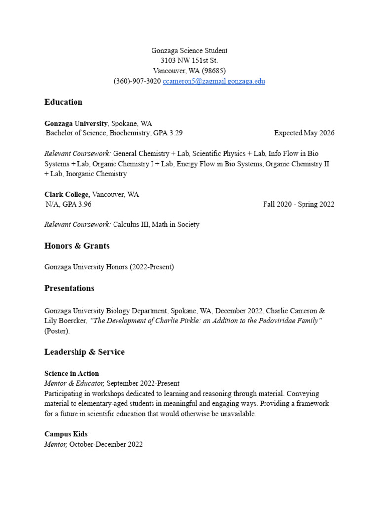 CV Assignment | PDF