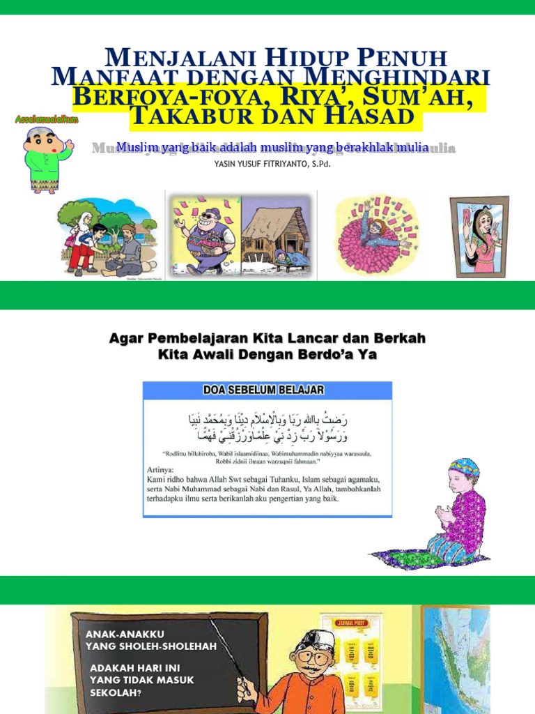 BAB 3 Akhlak Tercela Foya Foya Riya Sumah Takabur Hasad_compressed | PDF