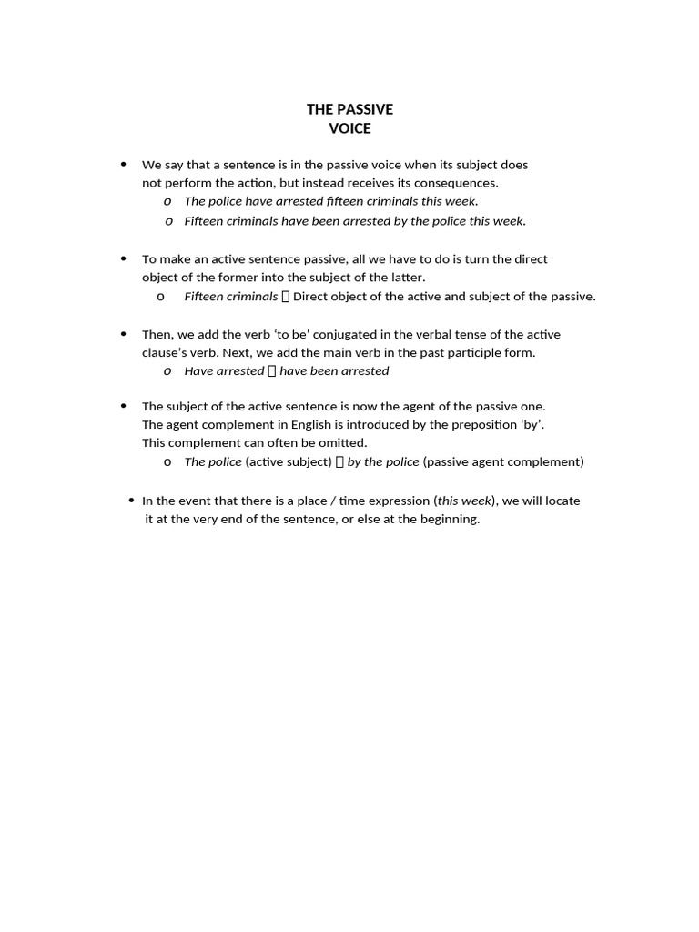 Grammar Unit 8 - The Passive Voice | PDF