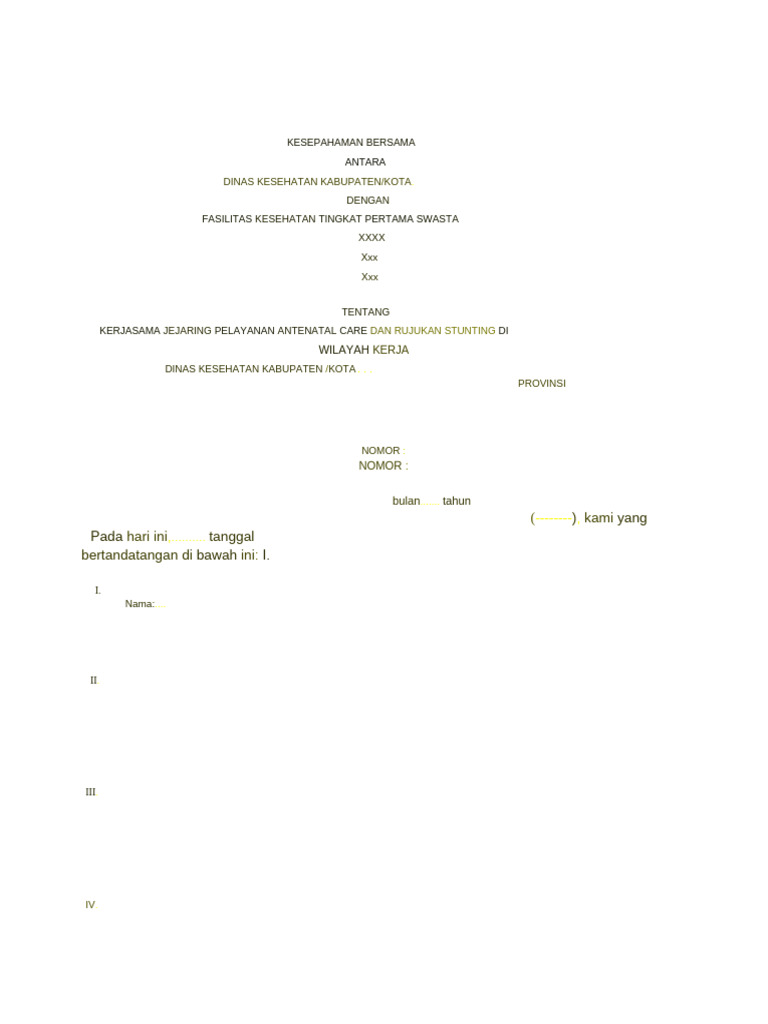 CONTOH MoU Dan PKS JEJARING | PDF