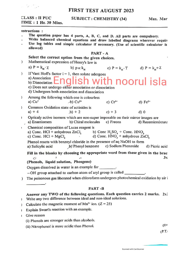 2 Puc Chemistry Chandan | PDF