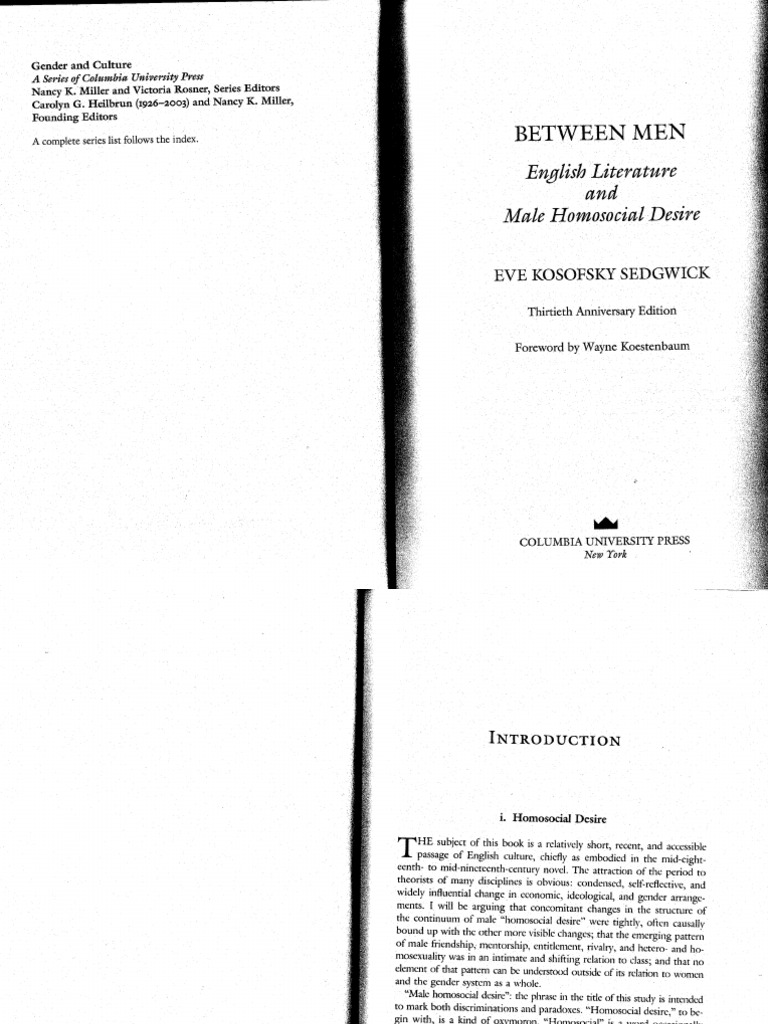 Between Men Eve Sedgwick | PDF