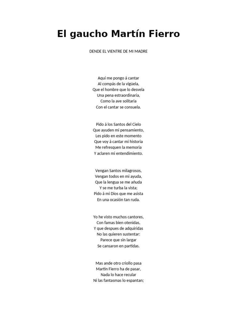 El Gaucho Martín Fierro | PDF