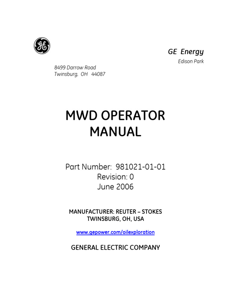 981021-01-01 MWD Operator Manual | PDF