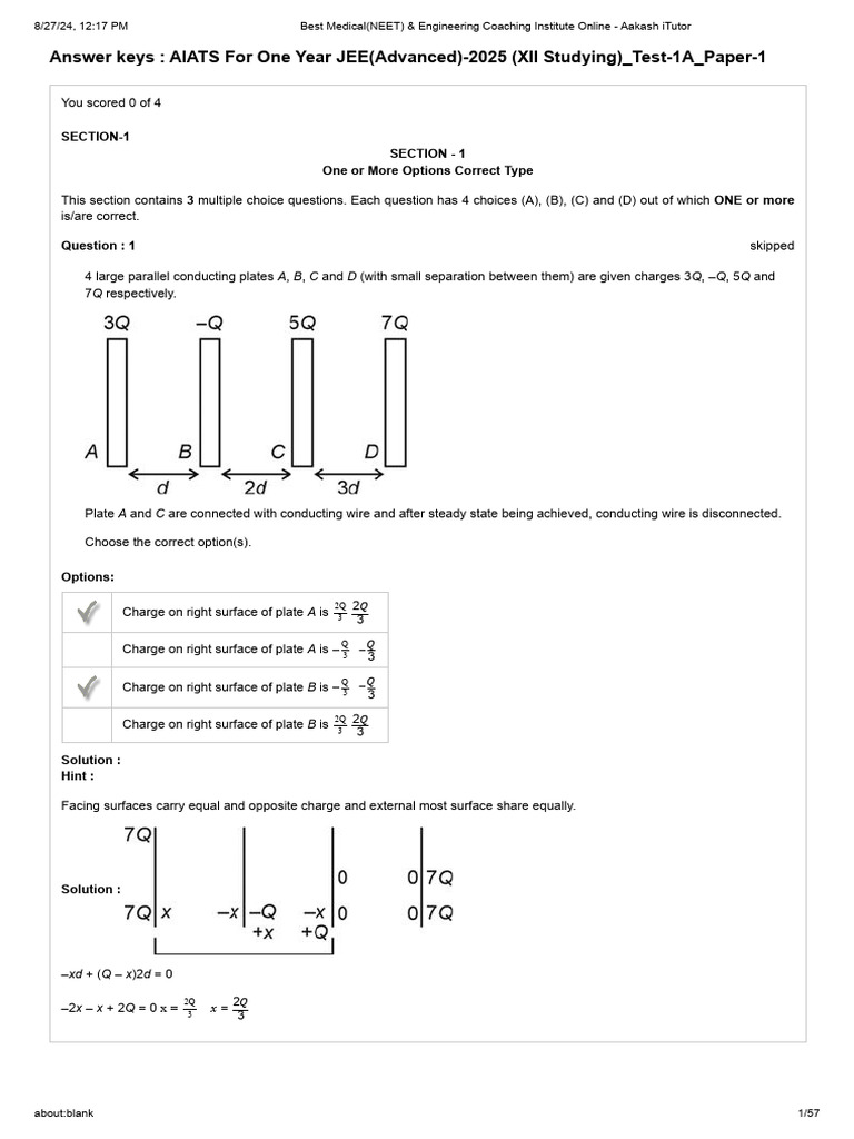 Aiats-1 Adv Paper-1 | PDF