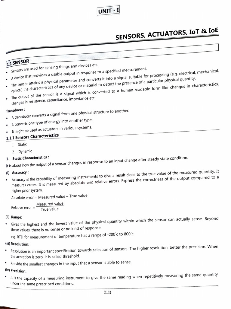 IOT Unit 1 (Nirali) | PDF