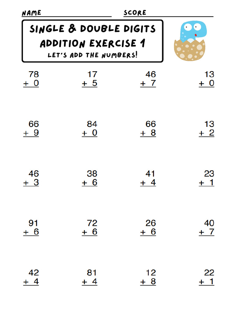 (500)1&2 Digits Addition | PDF