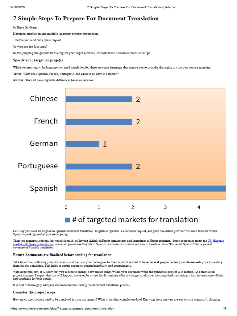 7 Simple Steps To Prepare For Document Translation - Interpro | PDF | Translations | Language ...