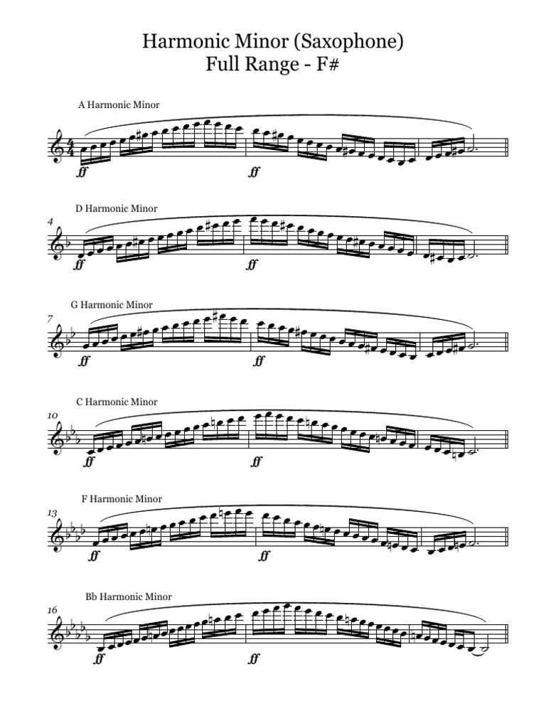 Harmonic Minor Scales (Saxophone) | PDF