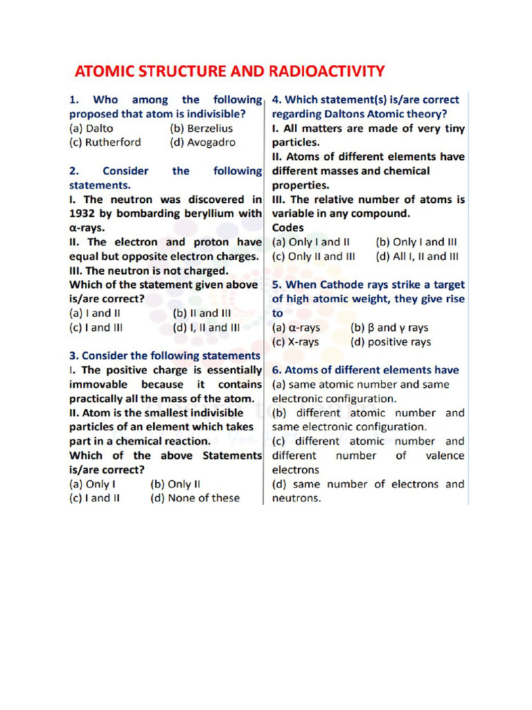 Chemistry Practice Paper | PDF