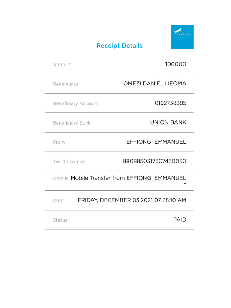 UnionMobile Receipt-2 | PDF