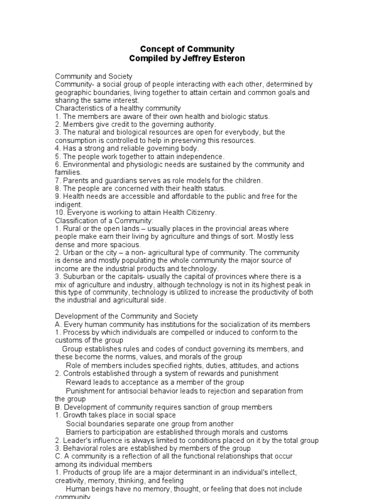 Concept of Community | PDF | Social Group | Norm (Social)