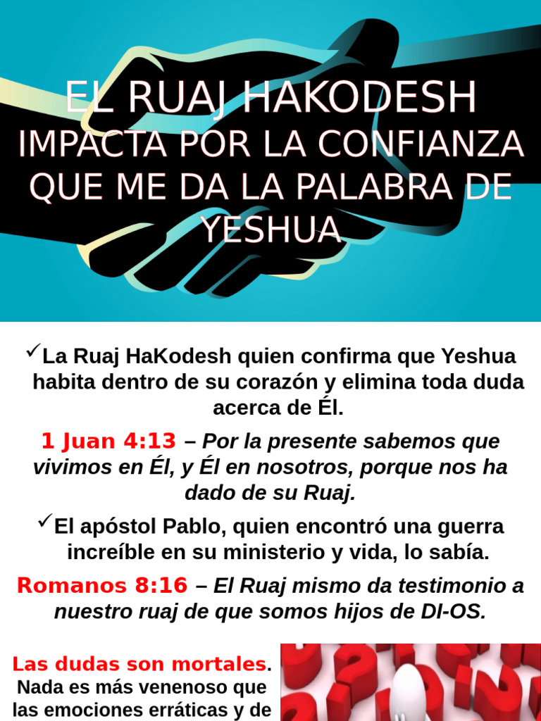 El Ruaj Hakodesh Impacta Por La Confianza Que Me Da La Palabra de ...