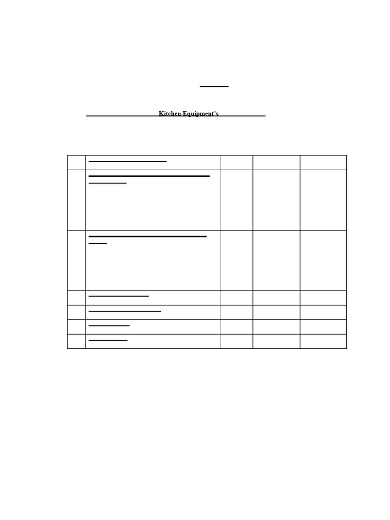 Quotation for Restaurant Kitchen Equipment’s, | PDF