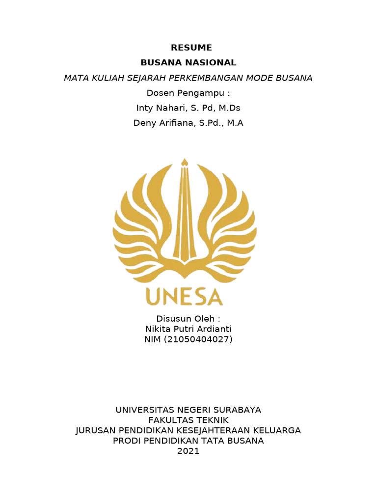 Resume Sej Perk. Busana | PDF