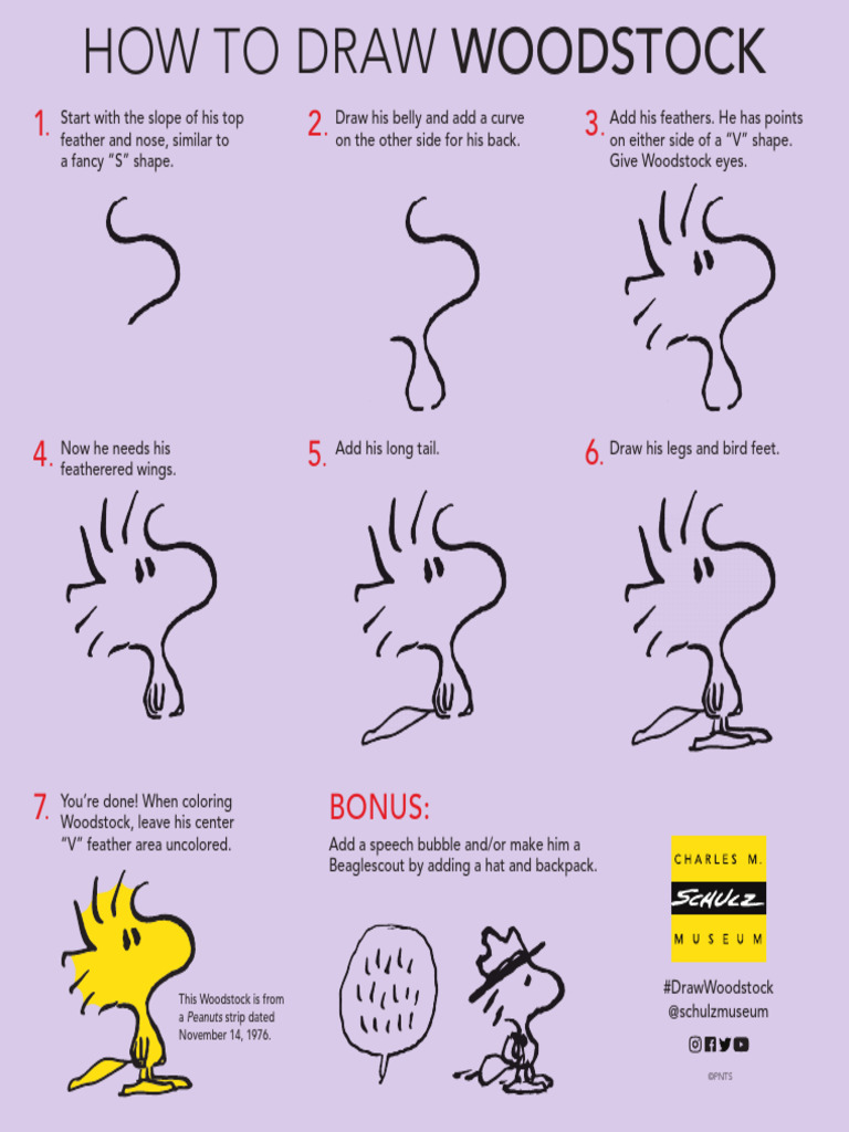 How to Draw Woodstock Step-by-Step | PDF
