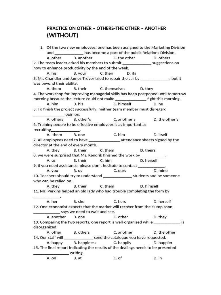 Other Practice (Without - ) | PDF