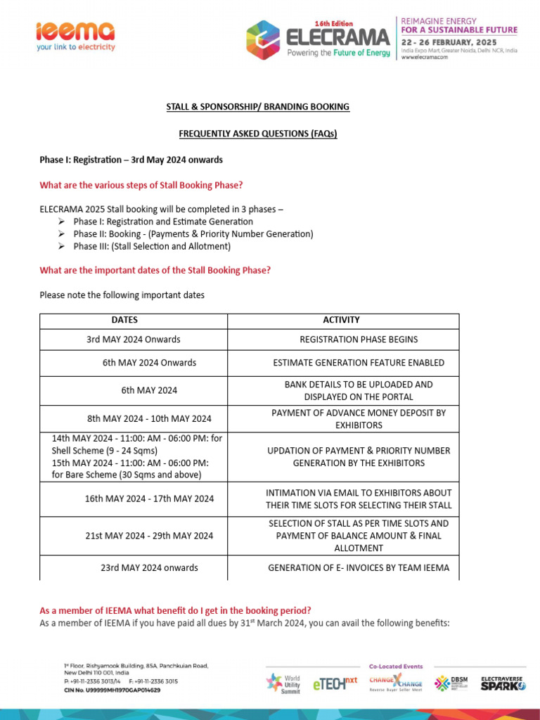 Stall Booking FAQ | PDF