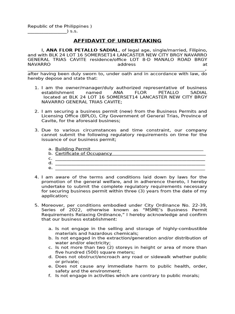 Undertaking 23 (1) | PDF