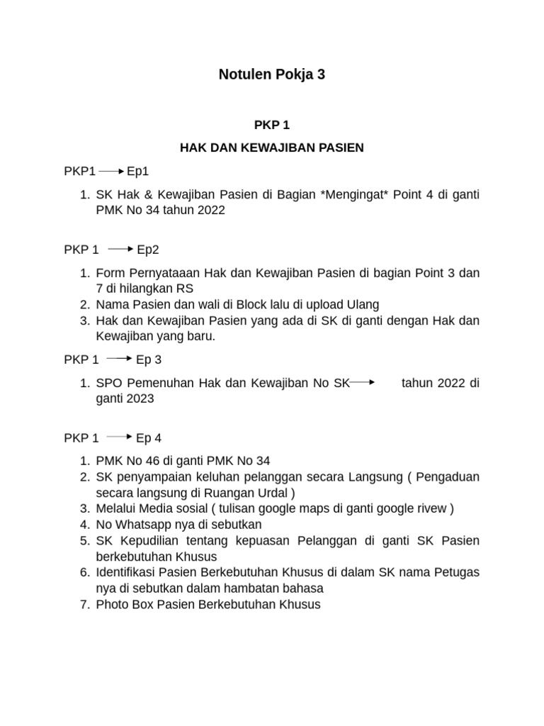 Notulen Pokja 3 | PDF
