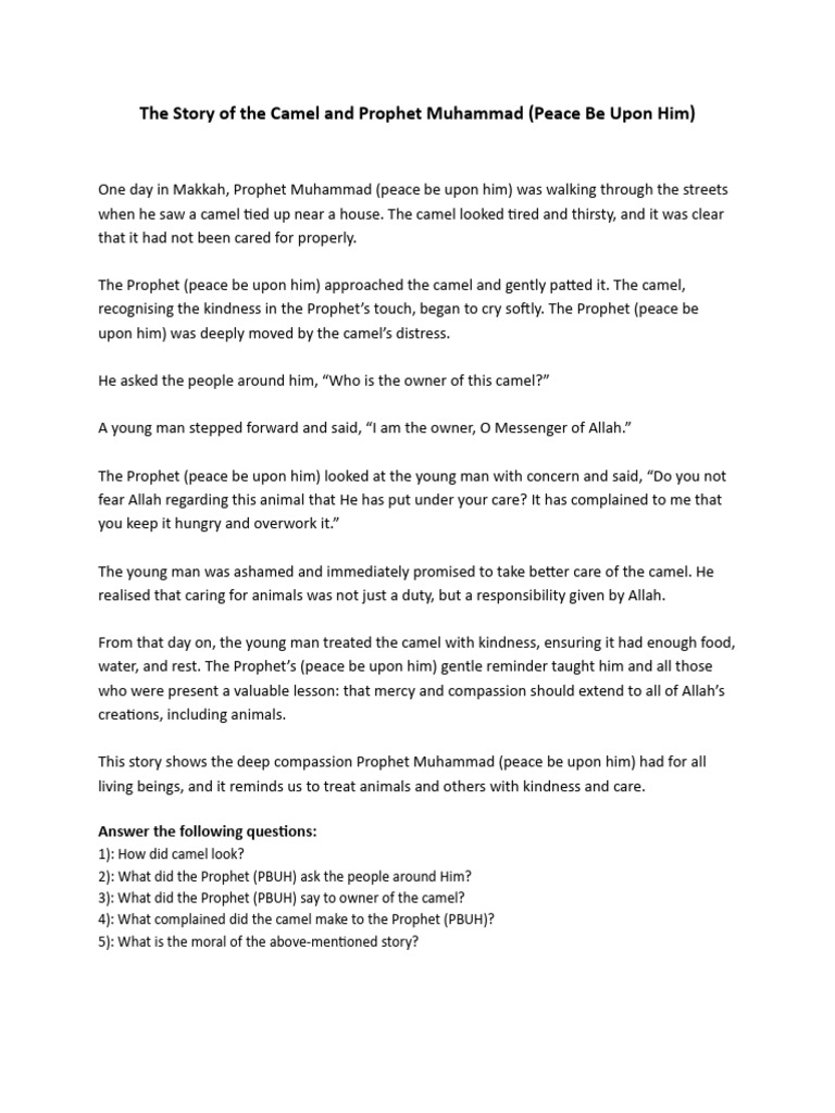 Compassion of Prophet Muhammad for Animals | PDF