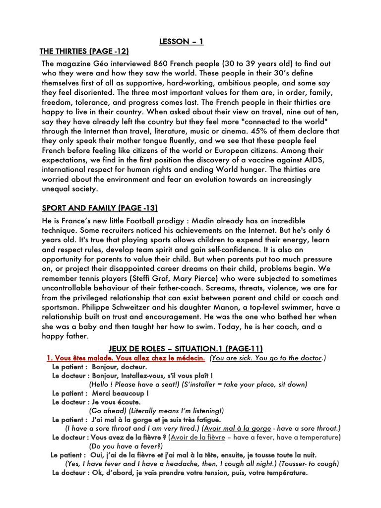 Lesson 1 TB Notes | PDF