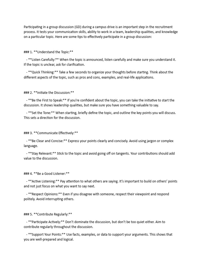 Group Discussion | PDF