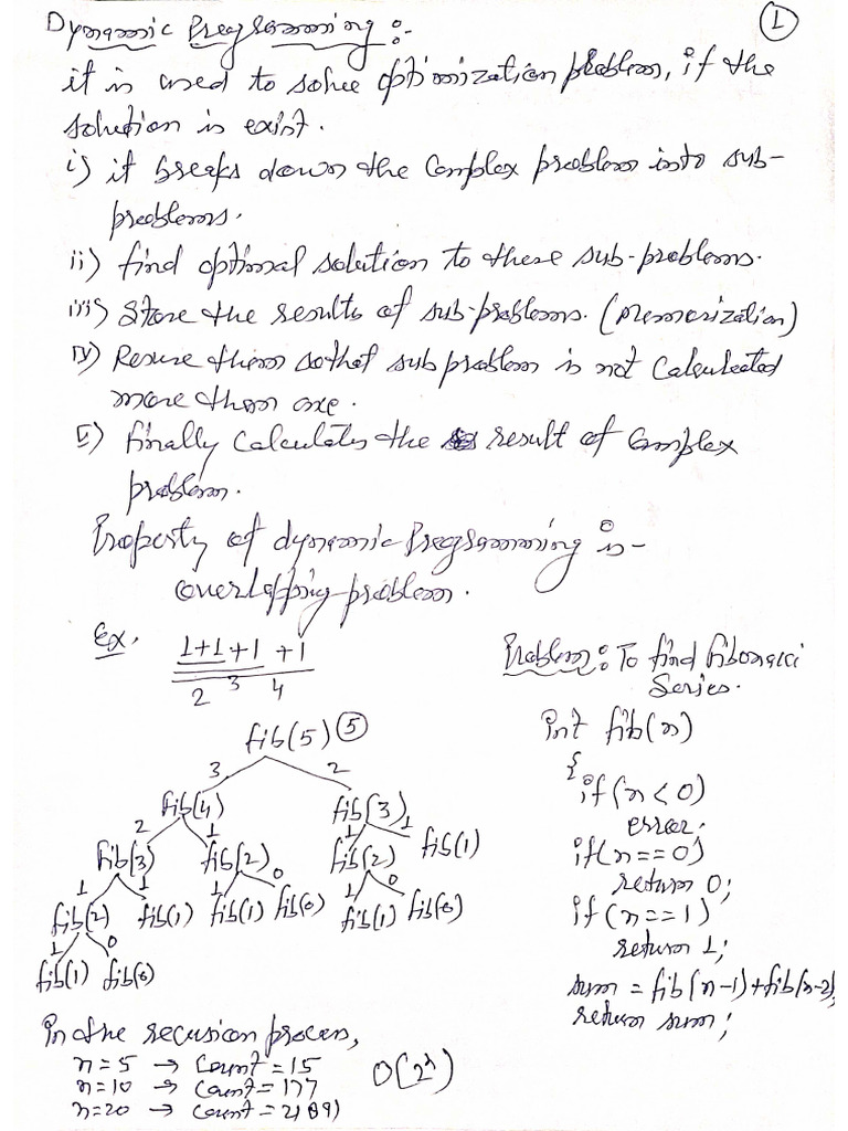 1.IT-B 403 Dynamic Programming- Notes | PDF 1.IT-B 403 Dynamic Programming- Notes | PDF