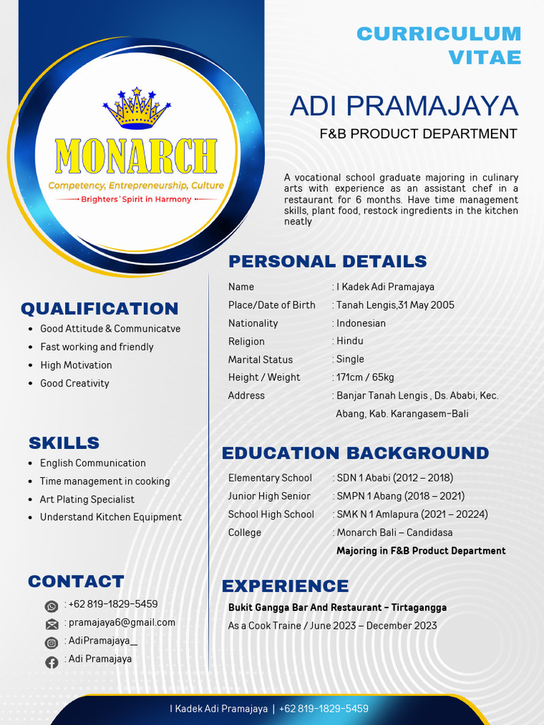 CV MONARCH. Adipptx - 20240804 - 110331 - 0000 | PDF