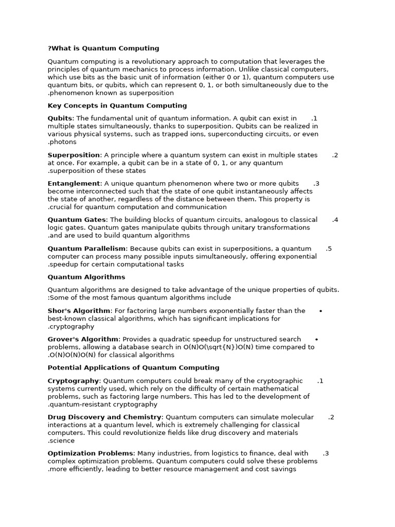 What Is Quantum Computing | PDF