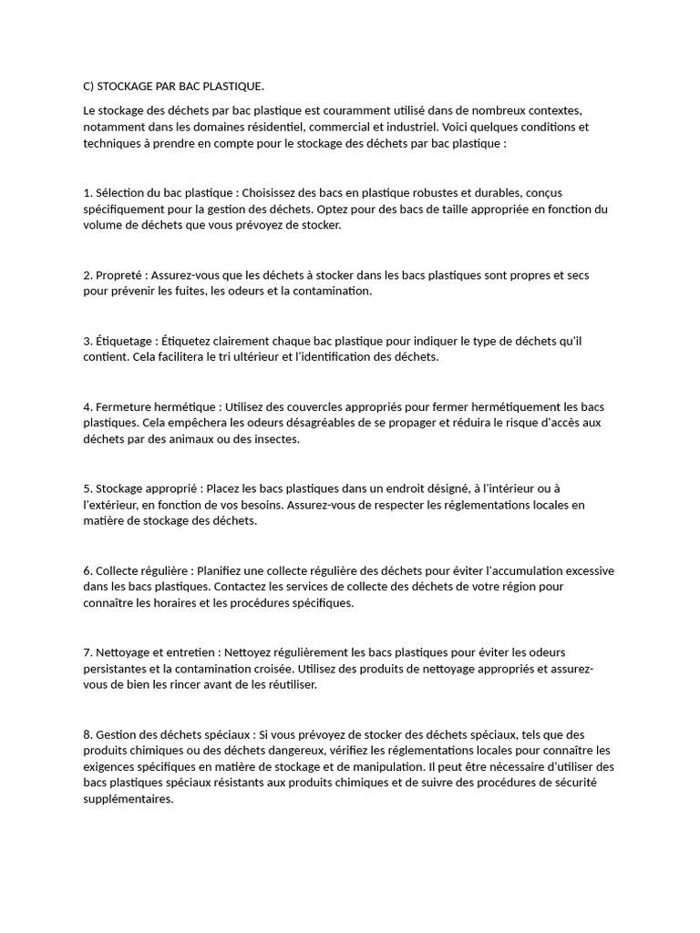 Stockage Par Bac Plastique | PDF