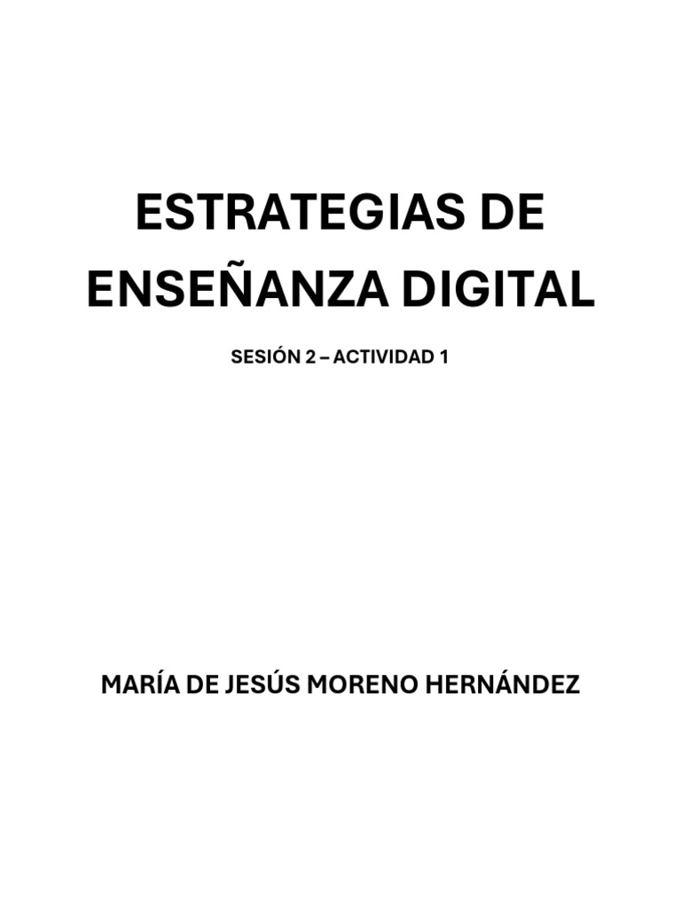 Sesion 2. Act1. ESTRATEGIAS DE ENSEÑANZA DIGITAL | PDF