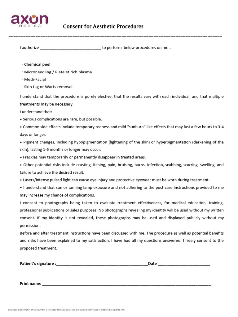 Aesthetic consent | PDF