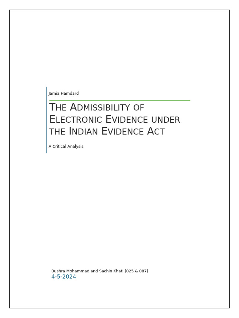 Evidence Act | PDF