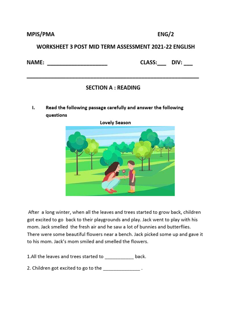 Eng 2 Post Mid Term Assessment 2021-22-1 | PDF