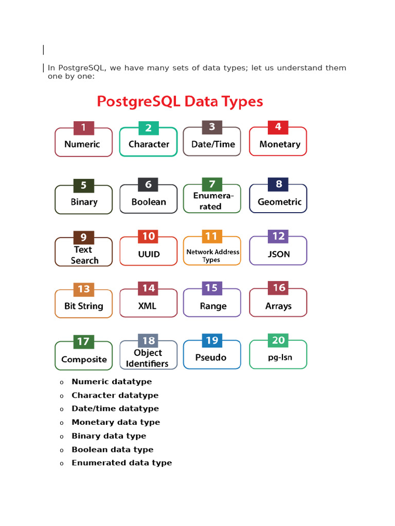 PostgreSQL DataTYpes | PDF