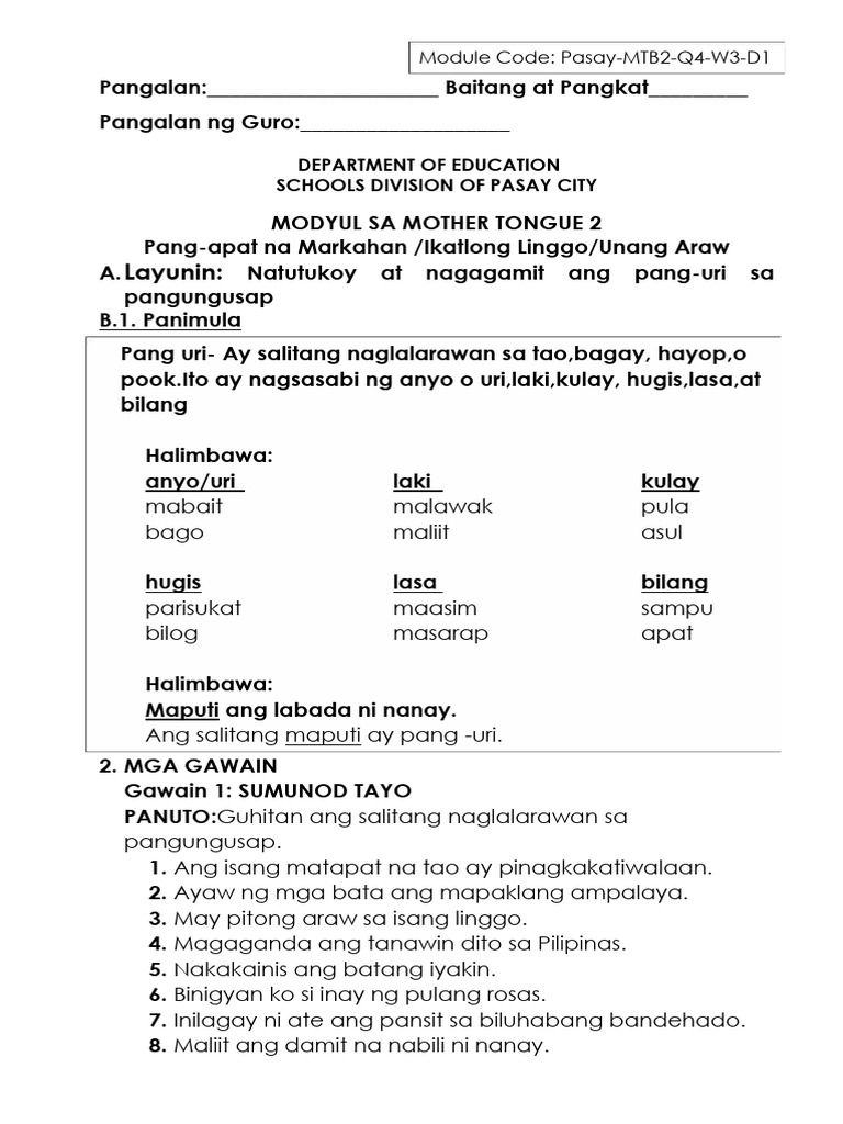 2 Pasay-MTB2-Q4-W3 | PDF