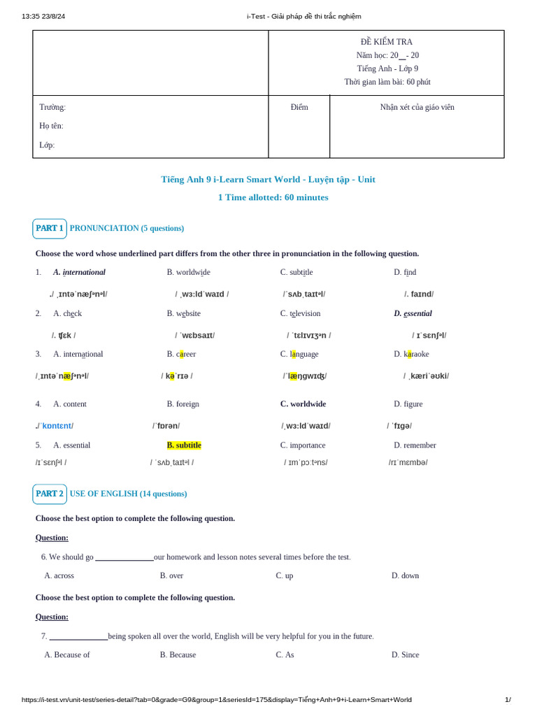 U1 Test 3 Ils 9 | PDF