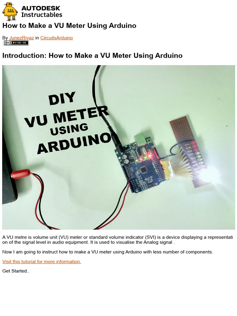 How To Make A VU Meter Using Arduino - 3 Steps (With Pictures) - Instructables | PDF