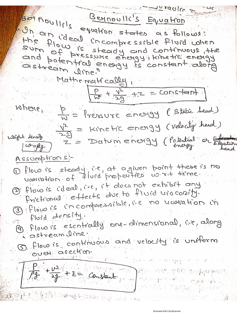 3.4 FMEM Bernoulli's Eq Mechanics | PDF